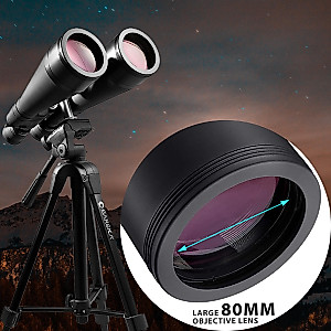 BARSKA AB11184 Gladiator 20-140x80 Zoom Binoculars (Green Lens) Black