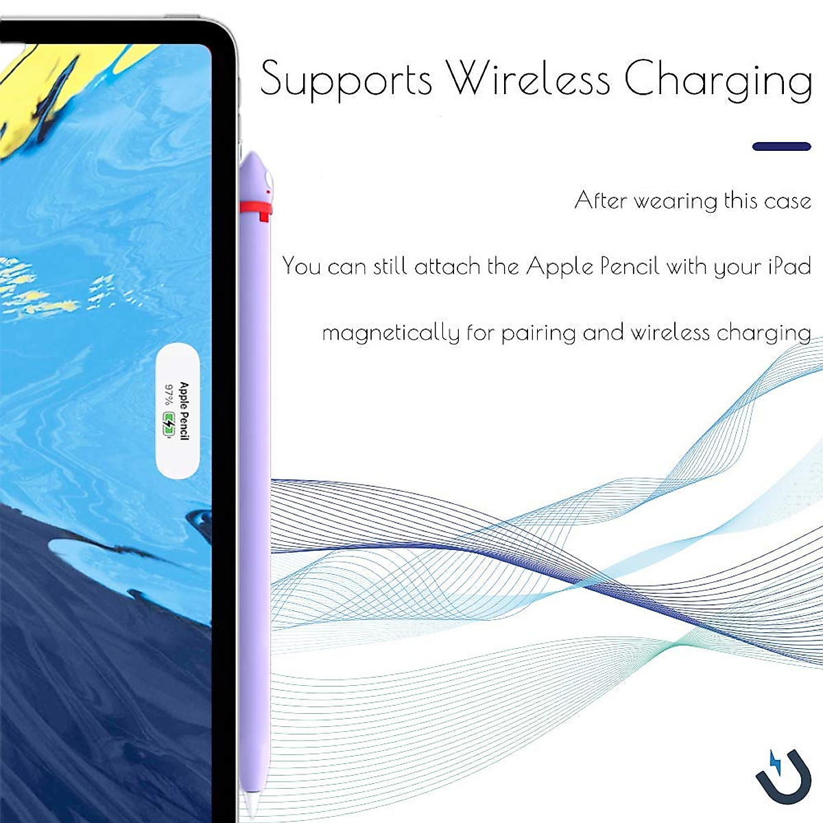 Case for Apple Pencil 2nd Generation Case Soft Silicone Sleeve Cute Cat Design Holder Protective Cover Accessories Compatible with iPad Pencil 2nd Gen Plus Nib Cover (Black)