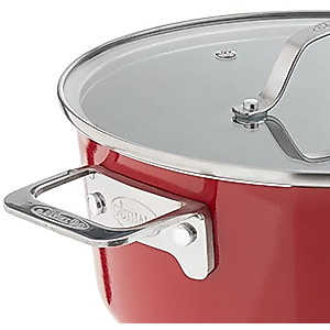 Gotham Steel STACKMASTER Pots Stackable 10 Piece Cookware Set Ultra Nonstick Cast Texture Coating Includes Fry Pans, Red