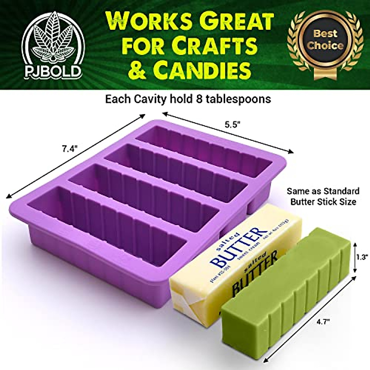 PJ BOLD Silicone Butter Mold Tray with Lid, Purple