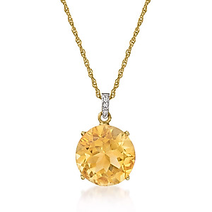 Ross-Simons 6.50 Carat Citrine Pendant Necklace in 14kt Yellow Gold. 18 inches