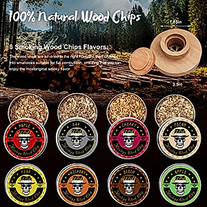 HEH Cocktail Smoker Kit with Torch, Old Fashioned Smoker Kit with 8 Smoking Wood Chips Flavors for Infusing Smoke into Cocktail Whiskey Bourbon, Gift for Father, Husband, Boyfriend(No Butane)