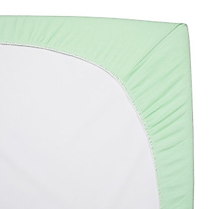 TL Care Fitted Pack N Play Playard Sheet 27" x 39", Soft Breathable Neutral 100% Cotton Jersey Pack and Play Sheet, Mint, for Boys and Girls, Fits Most Mini Crib Mattresses