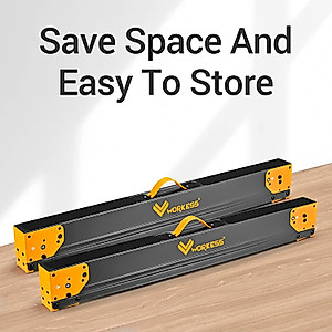 WORKESS Saw Horses 2 Pack Folding, Heavy Duty Sawhorse Table 2600 Lbs Load Capacity with 2x4 Support Legs, Portable Folding and Fast Open Legs and Easy Grip Handle for Woodworking.