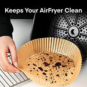Caulcrick Exotics 100 Pcs Largest size Air Fryer Disposable Liner Instant Pot, Non-stick Parchment Paper Sheets, - Air Fryer Basket Liner – Plastic Pot Liner, Basket Liners for Air Fryer liners