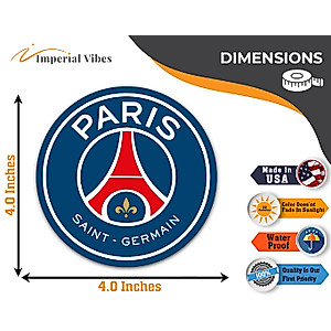 IMPERIAL VIBES – Paris St Germain Sticker – Vinyl Decal for Car, Truck, and Van – Removable Indoor & Outdoor Use for Laptop Sticker – Waterproof Decal for Window and Travel Bag – (Pack of 2) Imp 36