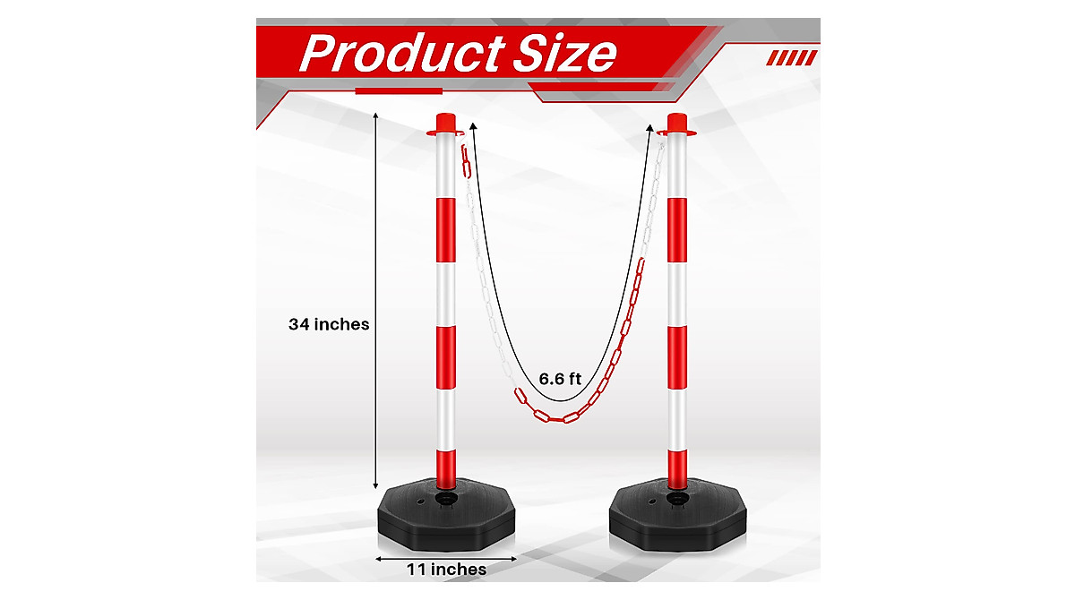 Traffic Delineator Post Cone, Plastic Stanchion Post Set Crowd Control ...
