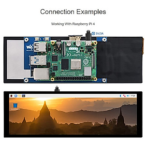 7.9 inch Raspberry Pi IPS Capacitive HDMI LCD 400×1280 Touch Screen Display Monitor Toughened Glass Panel Supports Raspberry Pi 4 3 2 Model B B+ A+ Jetson Nano Windows 10/8.1/8 / 7 @XYGStudy