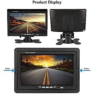 Backup Camera Kit 7 inch 4-Spilt Monitor Rear View Cameras with IP 67 Waterproof 18 IR Night Vision Car Camera for Tucks, RVs,Trailers,Bus,Vans + 4pcs 10m/393.7inch Cables