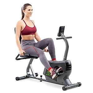 Marcy Magnetic Recumbent Exercise Bike For Home and Home Gym, With Digital Monitor And Quick Adjustable Seat NS-1206R