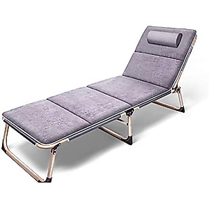 XZGDEN Lightweight Folding Lounger Chairs Portable Metal Sunbed Household Office Garden Patio Beach Outdoor Lounger Chairs-4