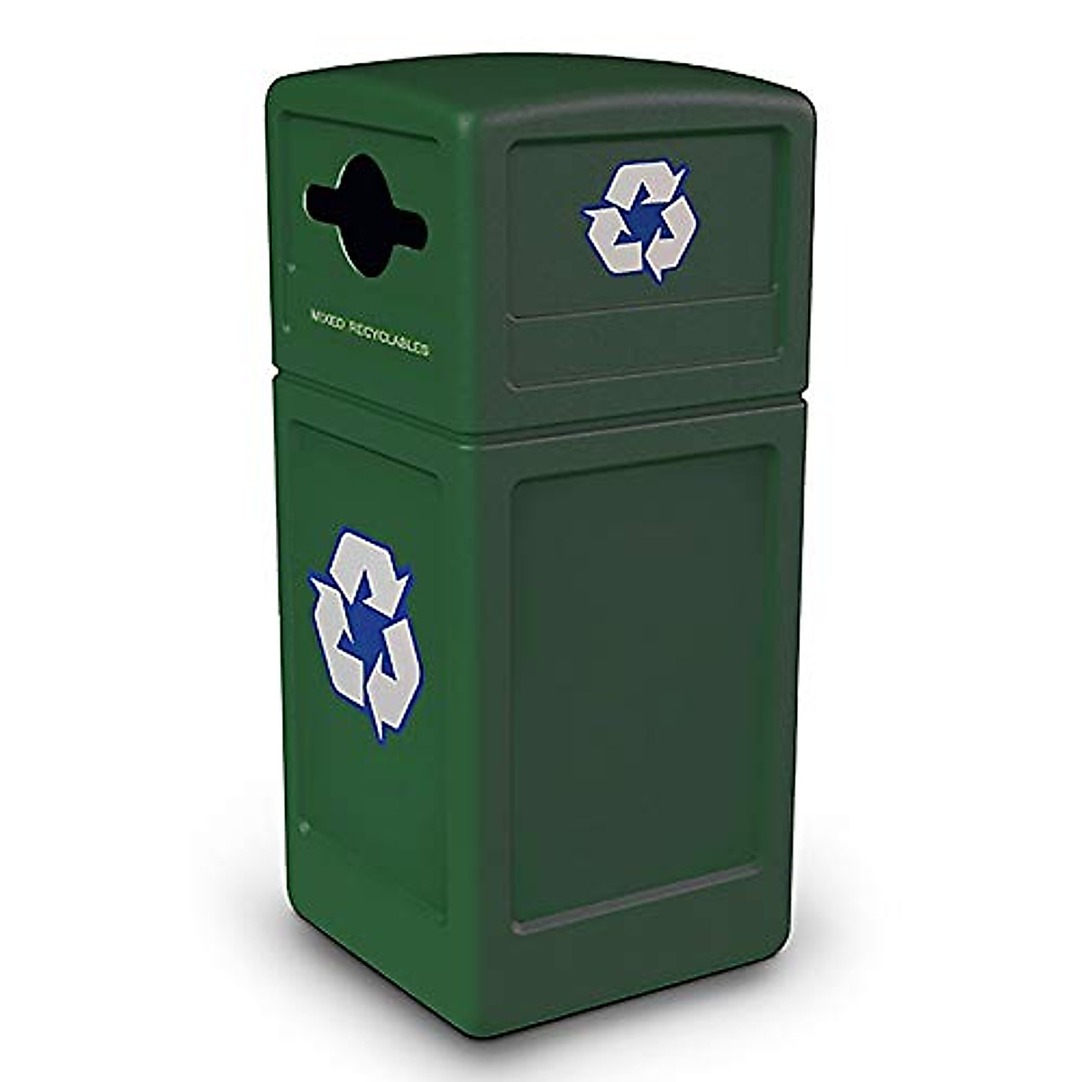 Commercial Zone Recycle42 Mixed Recycling Dome Lid - Forest Green