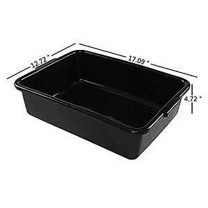 Callyne 4-Pack 13 L Black Plastic Kitchen Bus Tubs, Commercial Bus Box