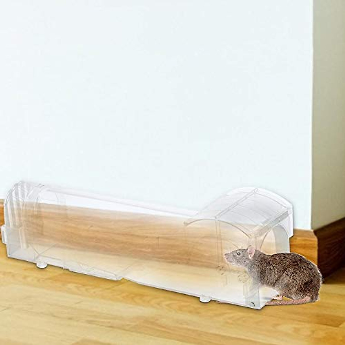 cigemay Rat Trap Cage, Automatic Wear-Resistant Humane Mouse Trap, Transparent Mouse Trap Cage, for Home Restaurant Hotel