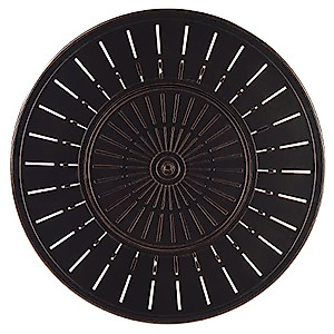 Oakland Living Aluminum 57,0000 BTU 44 in. Round Propane Black Fire Pit Table with Fire Beads, Lid, Propane Tank Cover and Table Fabric Covers in Copper Finish, (AZNOBU-FPT-AC)