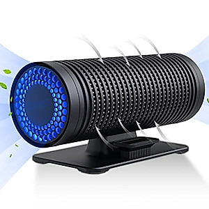 Air Purifier for Car, QUEENTY Car Air Purifier with HEPA True Filter,Portable Air Purifier Cleaner with LED Light for Home Office Desktop Traveller(F012-Black)