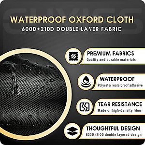 GUYISS Generator Covers While Running, 600D+210D Heavy Duty Waterproof, 32 "Lx24" Wx24 "H Fits Most DuroMax, Westinghouse,Etc 5000W-10000W Frame Generator. All-weather Generator Protective Cover.Black