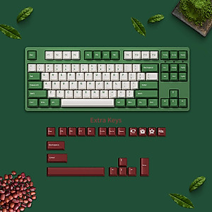Akko 87-Key TKL Wired Mechanical Gaming Keyboard, Matcha Red Bean Themed Programmable Keyboard, PBT Doubleshot Keycaps and Anti-Ghosting (Gateron Pink Linear Switch)