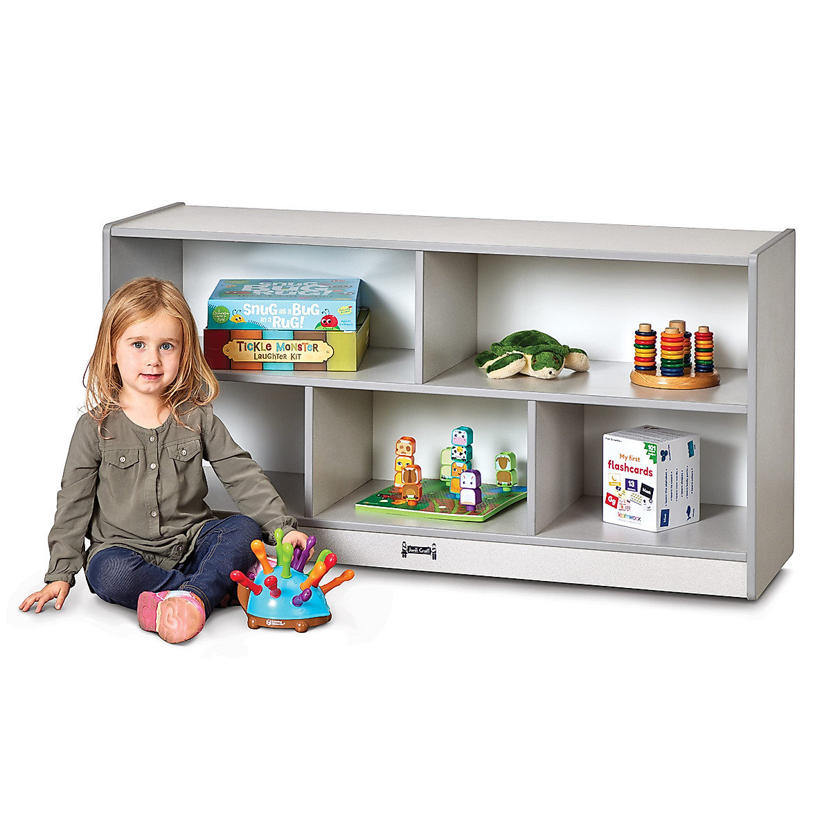 Jonti-Craft Rainbow Accents 0324JCWW000 Toddler Single Mobile Storage Unit - Gray