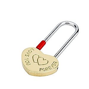 VerRich 3.5" 50mm Love Lock Single Heart Shaped Padlock Love You Forever for Lovers Wedding, Bridge,Paris,Anniversary(NO Key)