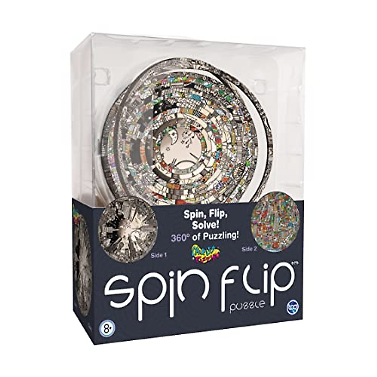 Spin Flip Puzzle - Charles Fazzino - Spin it, Flip it, Solve it! for Those who Love Brain teasers! Adult Fidget Toy. Great Easter Basket Stuffers for Teens, Men and Women