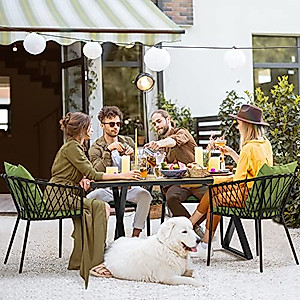 YITAHOME Outdoor Dining Chair Set of 2, Rope Woven Design Bistro Chairs, Indoor-Outdoor Armchair Seating for Patio, Backyard, Poolside, Balcony - Green and Grey