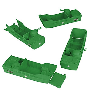 BMC Classic Marx Landing Craft - 4pc Green Plastic Army Men Boat Vehicles