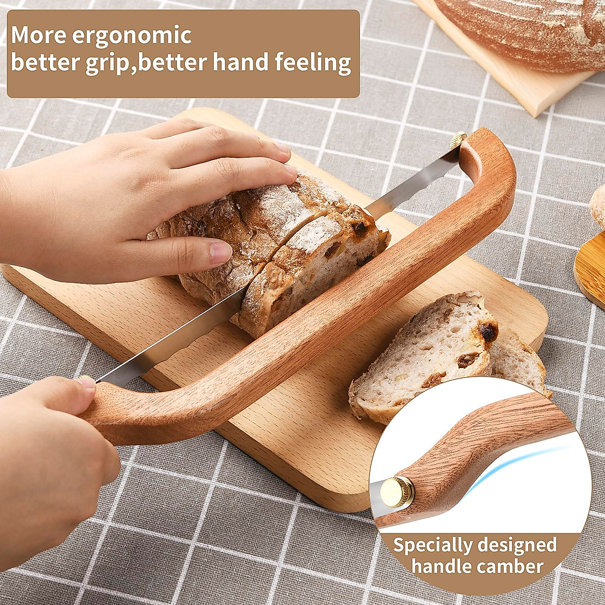 Uprichya Sourdough Bread Slicer for Homemade Bread, Bow Bread Knife for Sourdough, Bread Saw for Even Slicing, Bread Knofe Sourdough Cutter