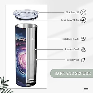 Tangopi Cloud Space Galaxy 20 oz Tumbler with Lid and Straw Insulated Travel Coffee Mug Reusable Spill Proof Coffee Cups Stainless Steel Water Bottle for Hot and Cold Drinks
