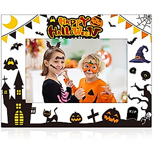 party greeting Halloween Ghost Ceramic Photo Frame Halloween Decorations Halloween Photo Frame Gifts Horizontally Used Size 4x6 Suitable for Halloween Photo Frame Gift Desktop Use (Happy Halloween)