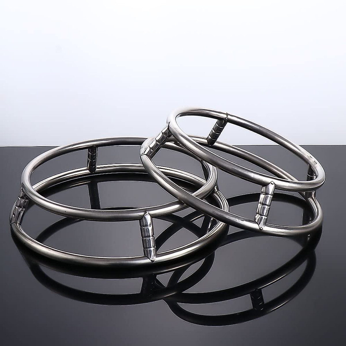 Stainless Steel Wok Ring Wok Rack Wok Stand, Round Shelf Cookware Ring for Pot Gas Stove Fry Pan, Round Shelf Home Wok Rack(23cm)