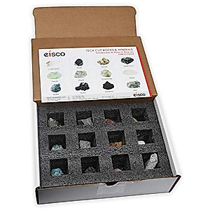 Rock & Mineral Kit, 12 Pieces - Includes Metamorphic, Igneous, Sedimentary Rocks & Minerals - 1" Specimens - Great for Geology Classrooms & Basic Field Testing Labs - Tech Cut Rocks by Eisco Labs