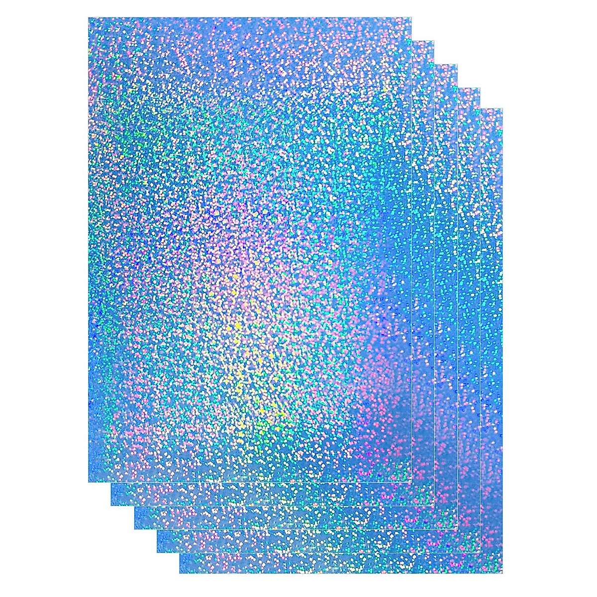 Bleidruck Printable Sparkle Holographic Sticker Paper 20 Sheets 8.5x11 Inch Waterproof Glitter Vinyl Sticker Paper Quick Dry for Inkjet/Laser Printer