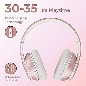 PowerLocus Active Noise Cancelling Headphones Over Ear, Wireless Headphones with Microphone, Hi-Fi Stereo, Soft Memory Foam Ear Cups, 35H Playtime and Fast Charging for Phones, Home Office, TV, Travel