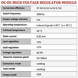 Weewooday 10 Pieces DC-DC Buck Voltage Regulator Module 6-24V 12V/24V to 5V 3A USB Charger Module Buck Converter Regulator