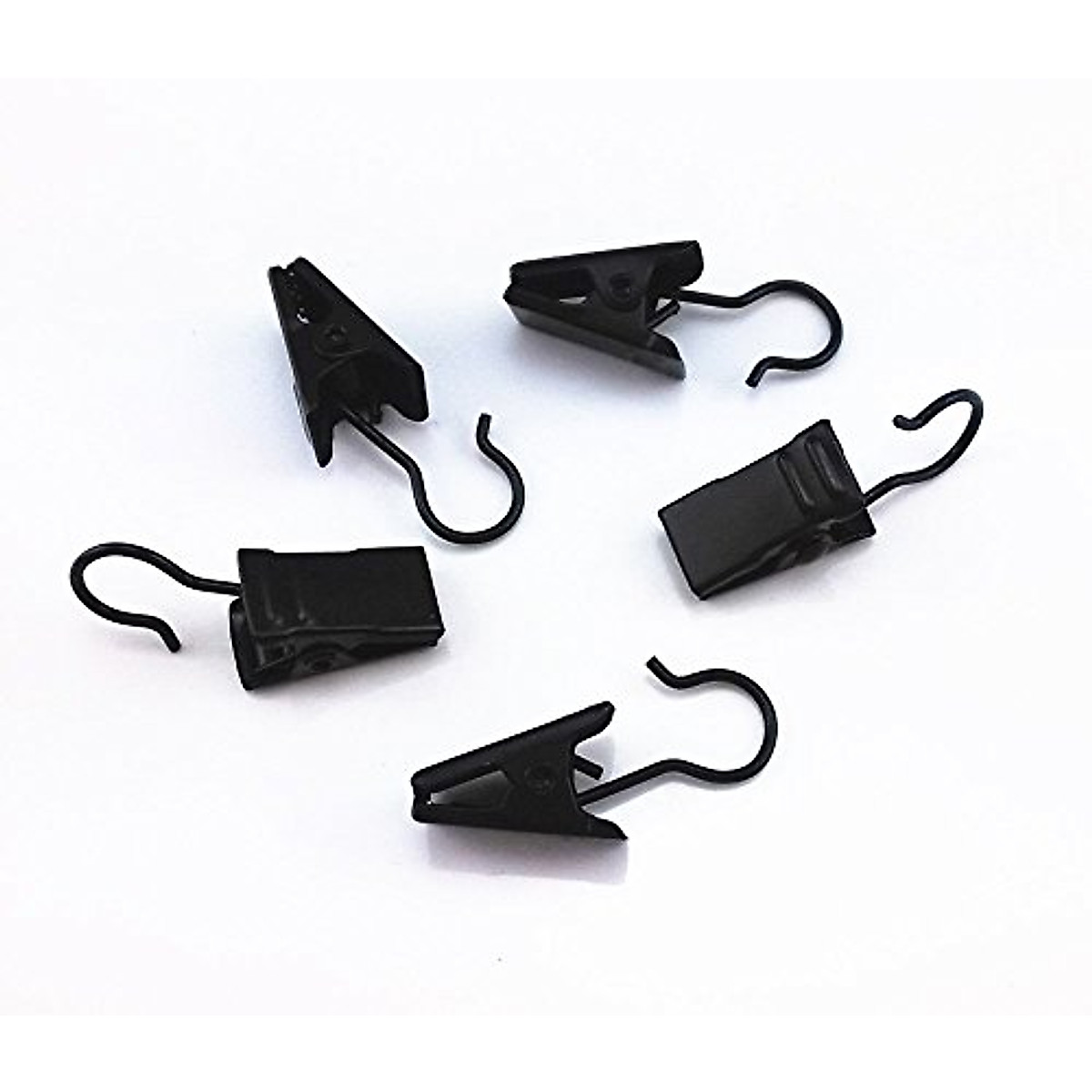 yueton 60pcs Black Metal Hook Clips Hanging Curtain Clip Hanger