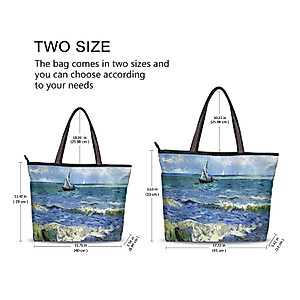 Women's Tote Shoulder Bag Monet Sailboat Sea Top Handle Bag Handbag