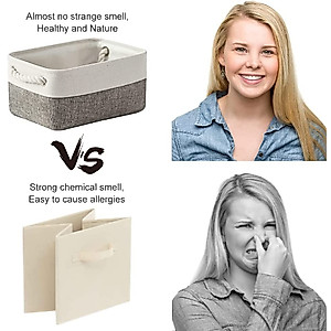 Sacyic Storage Basket 16x12x8 inch Fabric Sturdy Canvas Storage Bins Organizer with Handles for Clothes and Toy Storage Foldable Storage Boxes Cubes