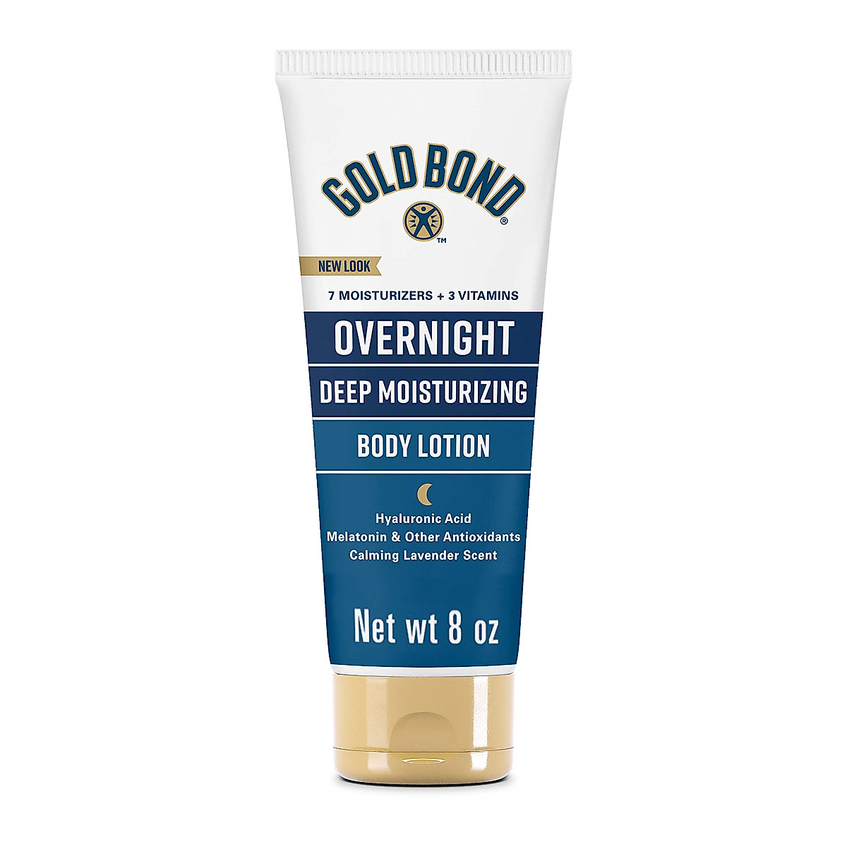 Gold Bond Overnight Deep Moisturizing Lotion, 8 oz., Skin Therapy Lotion With Calming Scent