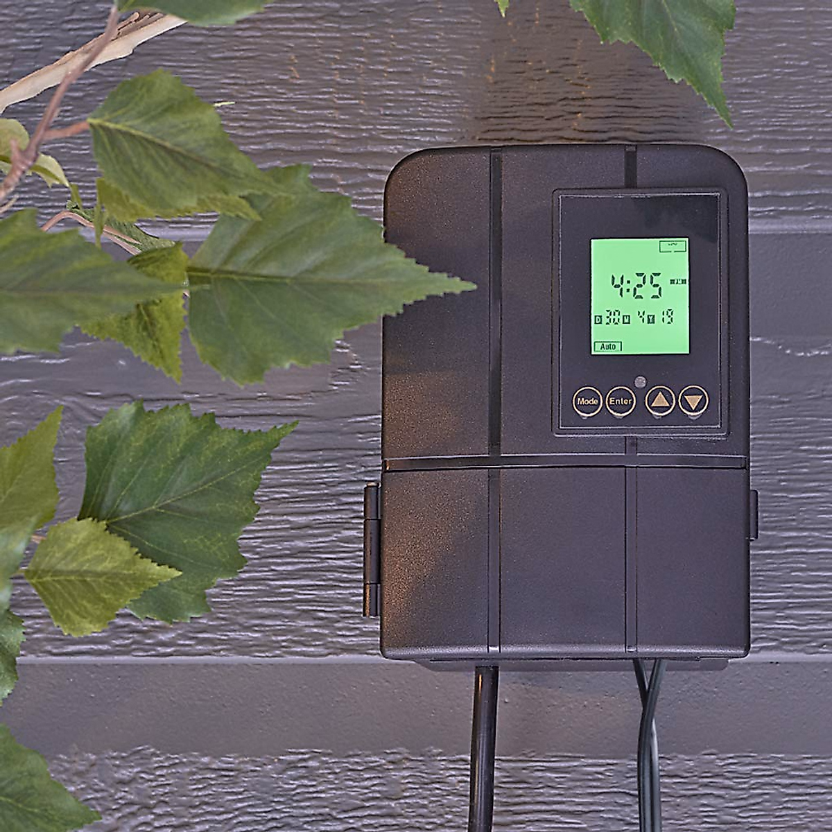 Sterno Home GL33050 12V 50W Low Voltage Landscape Lighting Transformer with Dusk-to-Dawn Timer, Grey