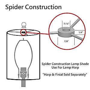 Aspen Creative 31163 Transitional Drum (Cylinder) Shaped Spider Construction Lamp Shade in White, 16" wide (16" x 16" x 11")