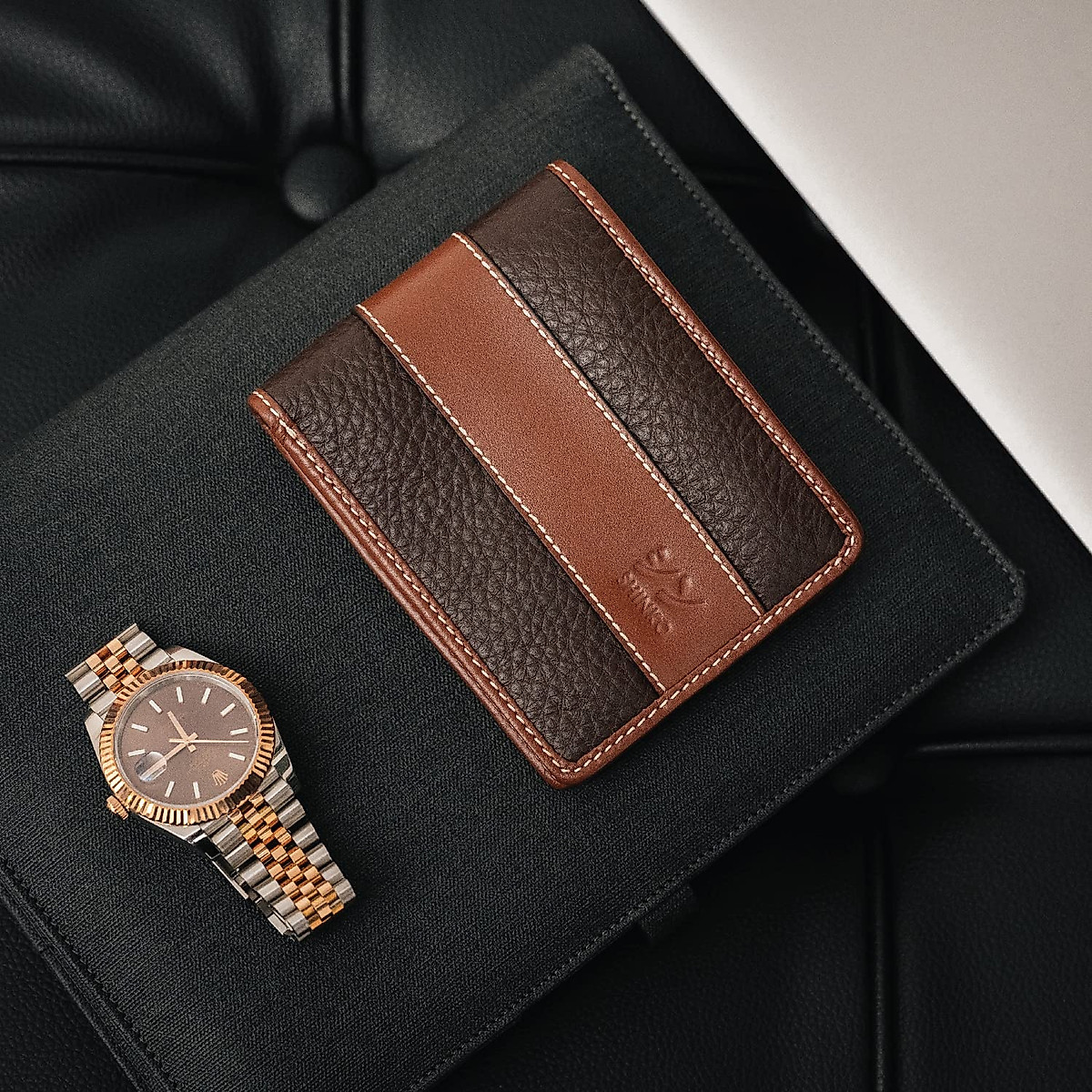 SHINKO Italian Leather Wallet for Men, RFID Blocking, Smooth Leather Card Holder, Bifold Men's Wallet, Safe Card Case, Men's Slim Wallet Versatile and Minimalist Wallet for Men