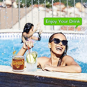 Vintage Hobnail Drinking Glasses Set of 12 - 14 oz Old Fashioned Water Glass Cups & 12 oz Cocktail Glasses, Aesthetic Kitchen Bar Tumbler Glassware Gifts Sets for Smoothie, Juice, Coffee, Soda, Wine