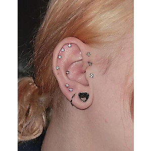 Kridzisw 20g Threadless Push in Nose Rings Stud Piercing Jewelry for Women Stainless Surgical Steel Flat Back Straight Silver Pushin Nostril Nose Lip Labret Ring Bar Pin Bone Piercing Jewelry Men 7mm