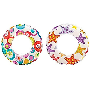 Intex - Recreation Lively Print Swim Ring, Summer Fun (Pack of 2 Assorted)