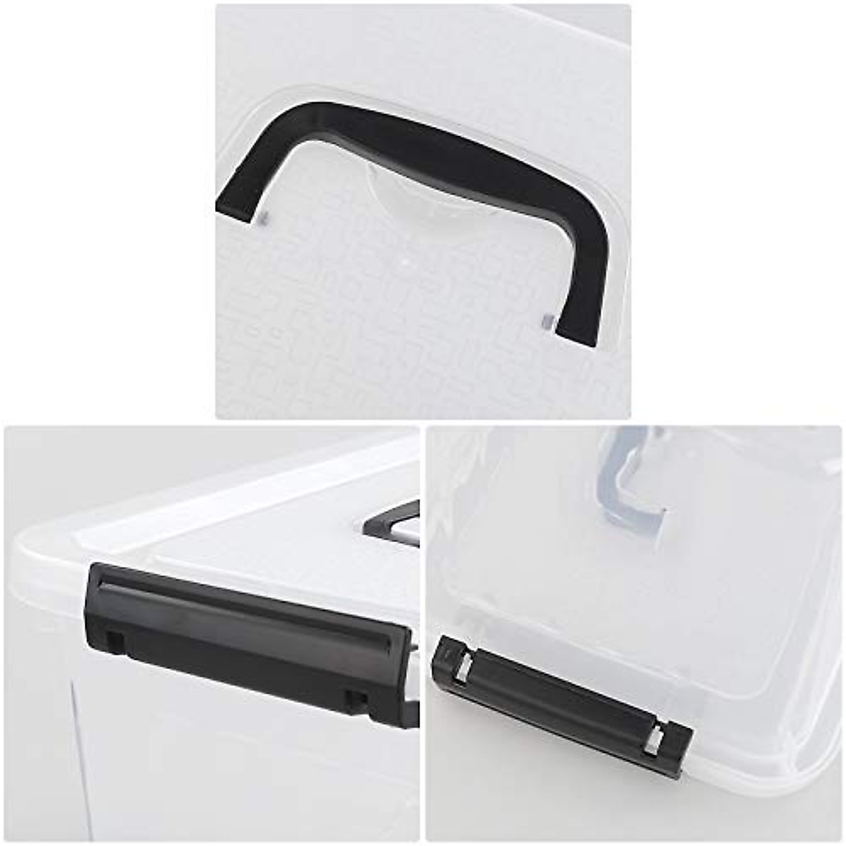 Yarebest 10 Liter Clear Storage Box, Plastic Box with Clips Lid, 4 Packs