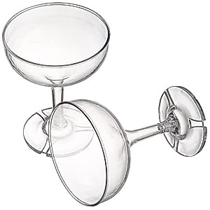 Peohud Set of 18 Coupe Cocktail Glasses, 5 Oz Unbreakable Acrylic Martini Glasses, Reusable Champagne Cups for Party, Home, Bar, Wedding, Picnic