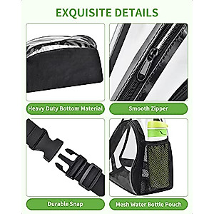MAY TREE Clear Bag Stadium Approved, Clear Backpack Stadium Approved for Concert Stadium Festival Sport Work, Clear Sling Bag with Heavy Duty Material - Black