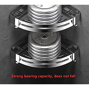 Hyuxinmy Bath Corner Shower Shelves Adhesive Caddy, Adhesive Bathroom Shelf Wall Mounted, No Drilling Kitchen Racks Shower Organizer Basket, Storage for Bathroom Kitchen (2silvery)