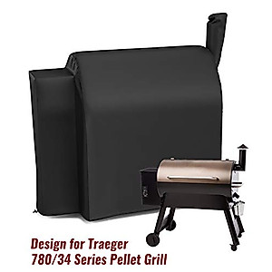 NUPICK Grill Cover for Traeger 780 / 34 Series, Zipper Design, Heavy Duty and Waterproof Pellet Cover for Traeger Texas Pro 34 Grills